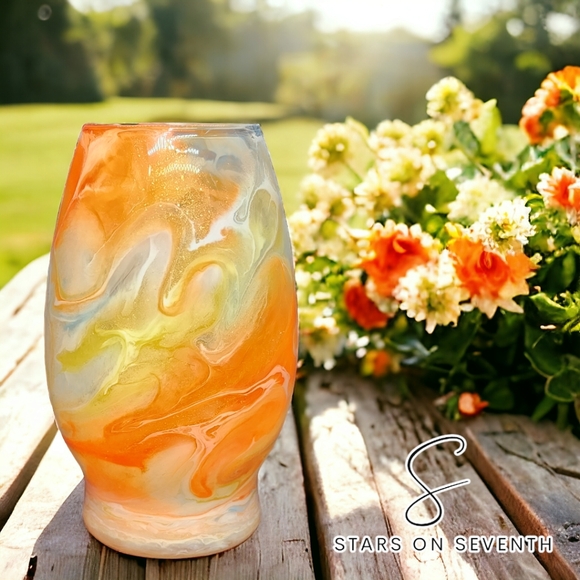 Hand Crafted | Accents | Sweet Marigolds7 Mario Vaseorange | Poshmark